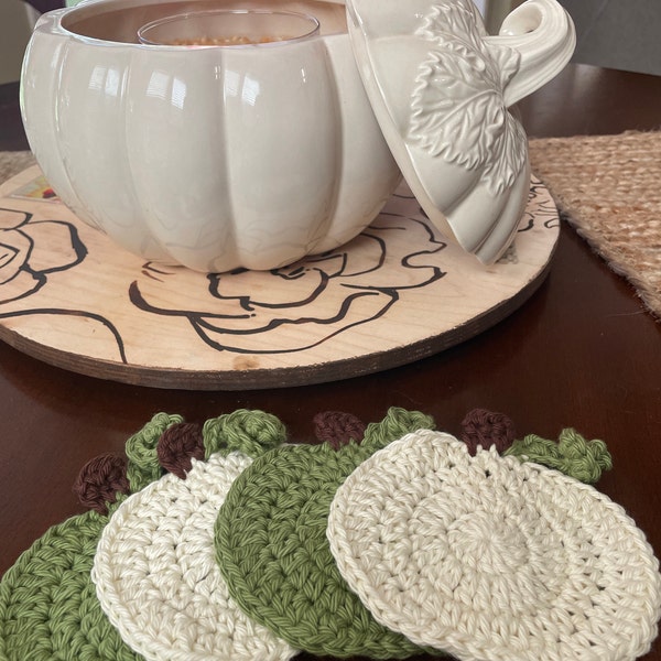Pumpkin Coasters Set of 4, Fall Coasters, Coasters, Coffee Coasters ...