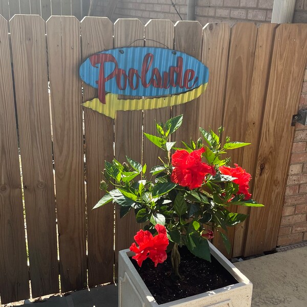 Poolside Mid-century Retro Metal Sign/hot Tub/patio/swimming Pool/pool ...
