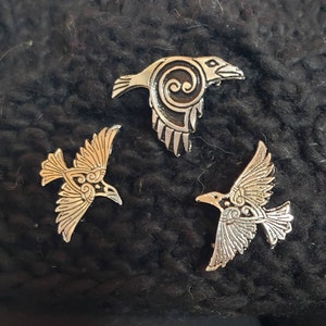 Large Pewter Celtic Raven Cloak Clasp Pin - Etsy