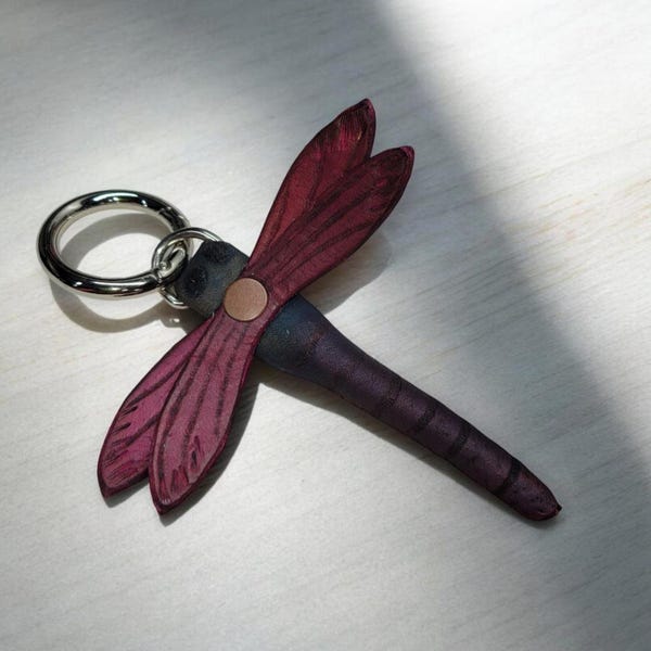 Leather Dragonfly Keychain Pattern, Purse Ornament (PDF Pattern) - Etsy