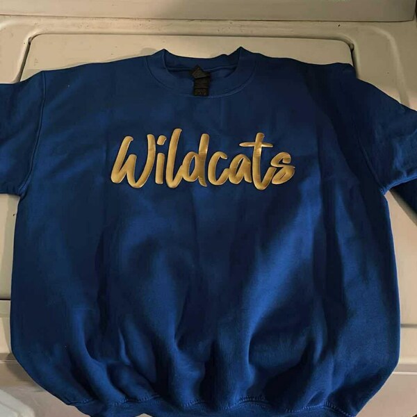 Custom Puff Print Team Name Sweatshirt, Embossed Mascot Sweatshirt ...