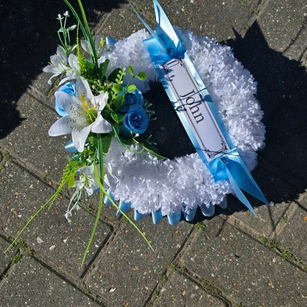Funeral Flowers Casket Coffin Spray Tribute Wreath Artificial Silk ...