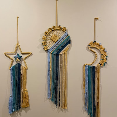 Green Leaf Macrame Tree of Life, Tree of Life Macrame Wall Hanging With ...