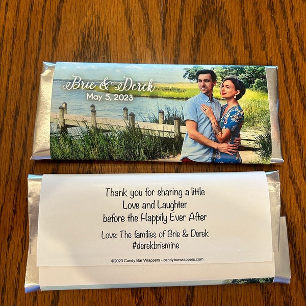 Large Photo Wedding Candy Bar Wrappers - Personalized Photo Wedding ...