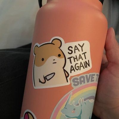 Hamster With Knife Sticker Funny Meme Sticker Cute Laptop Sticker Gifts ...