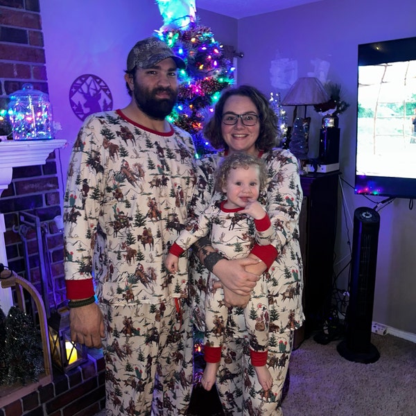 Cowboy Santa Christmas Pajamas - Family Matching Western Pjs | Razels ...