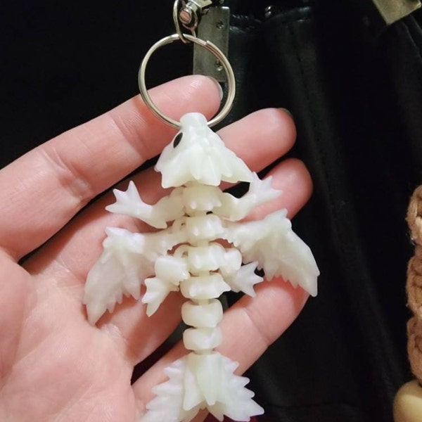 Flexible Dragon 3D Print | Tiny Crystal Dragon Keychain | Hand-painted ...