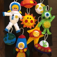 Outer Space PDF Pattern, Astronaut, Rocket, Alien, Cot Mobile, Hanging ...