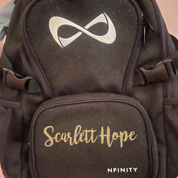 Black Sparkle Personalized Chasse Glitter Backpacks - Choose Cheer ...