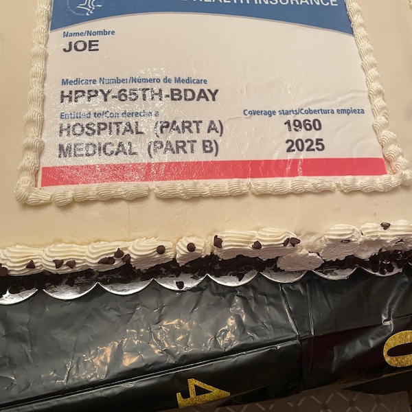 MEDICARE EDIBLE PHOTO Image Over the Hill Cake Topper 1/2 1/4 8in Icing ...