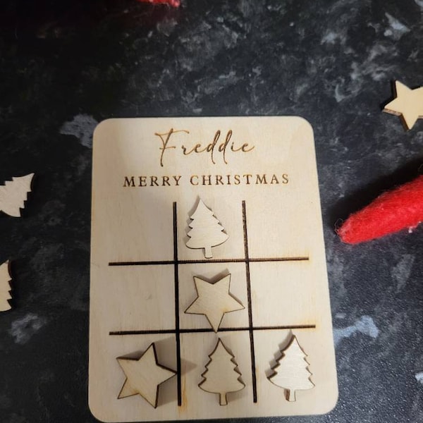 Personalised Christmas Favour Game / Noughts and Crosses / Table ...