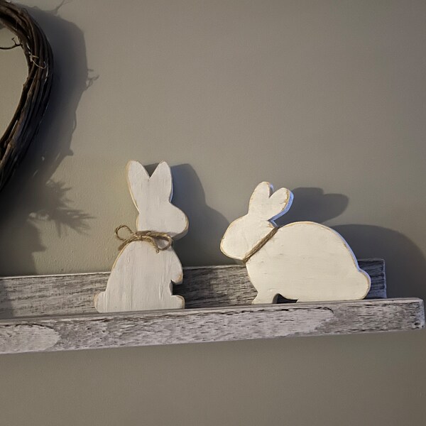 Rustic Wooden Bunnies/ Farmhouse Decor/spring Decor/easter Decor/tiered ...