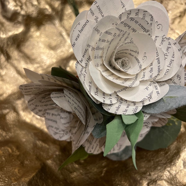 Custom Book Rose Bouquet, Wedding Bouquet - Etsy