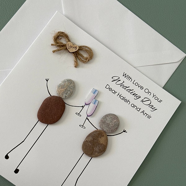 Personalised Happy Birthday Pebble Art Card - Etsy