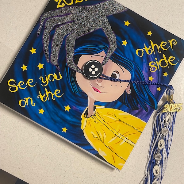Graduation Cap Topper. 3D Coraline Button Eye Girl - Etsy