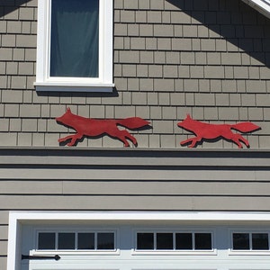 Fox Wooden Sign Red Fox Running Large Scale Fox Decor Outdoor Decor ...
