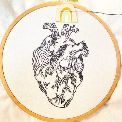 Heart Anatomy Embroidery Pattern DIY Digital Download PDF Pattern ...