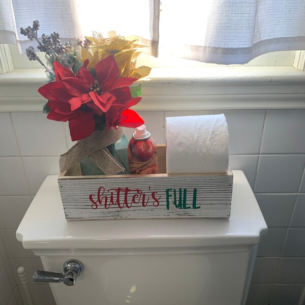 Shitters Full Toilet Paper Storage: Christmas Bathroom Decor - Etsy