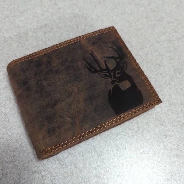 Men’s Rustic Leather Fishing & Fish Wallet. Multiple Designs and ...