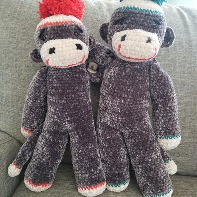 CROCHET PATTERN Spunky the Big Sock Monkey Amigurumi - Etsy