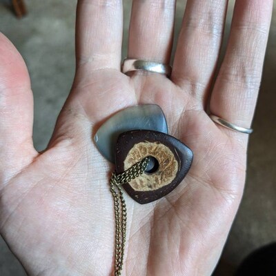 Black and White Buffalo Horn Guitar or Bass Pick 3.0 Mm Ultra Heavy ...