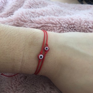 Evil Eye Red String Kabbalah Bracelet Goldtone Bead Good Luck | Etsy