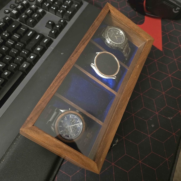 Personalized Watch Box With Drawer, Watch Case for Men, Wood Watch Box ...