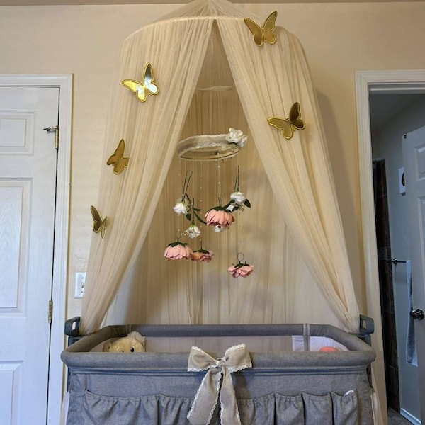 Kids Bed Canopy, Kids Canopy, Crib Netting, Reading Nook, Kids Room ...