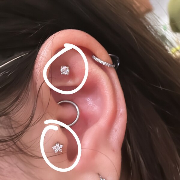 16G/18G/20G Paved Cartilage Conch Clicker Hoops • CZ Hinged Clicker ...