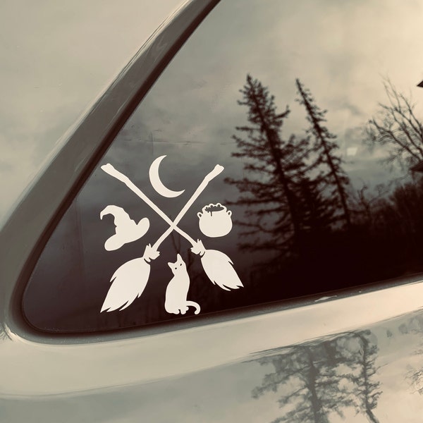 Witch Compass Decal - Witchy Wiccan Pagan Vinyl Decal, Bumper Sticker ...