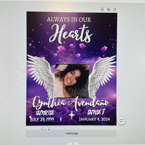 Purple in Loving Memory PNG Template, Editable Memorial, Add Photos ...