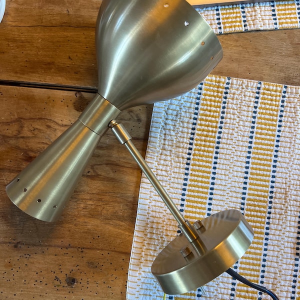 Mid-century Modern Brass Wall Sconce – Double Globe Sputnik Light ...