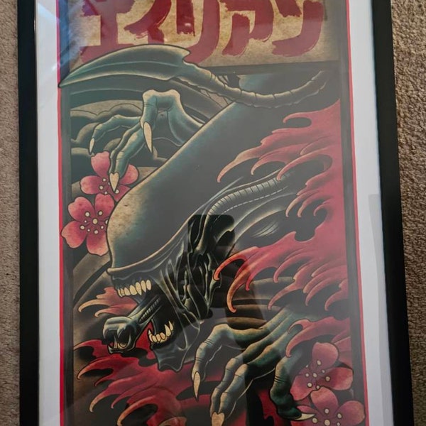 Alien Xenomorph Inspired Japanese Tattoo Style Art Print - Etsy