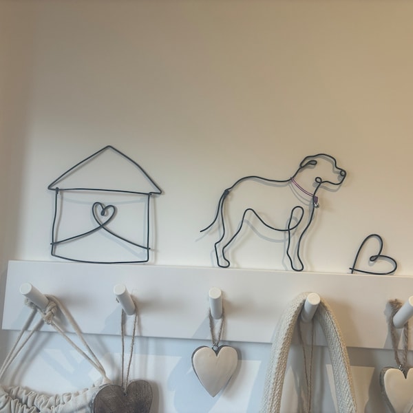 Handmade Wire Heart Wall Sign. Wire Art, Wire Words, Bedroom, Scandi ...