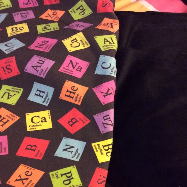 Periodic Table Fabric - Topsy Turvy Periodic (black) by Robyriker ...