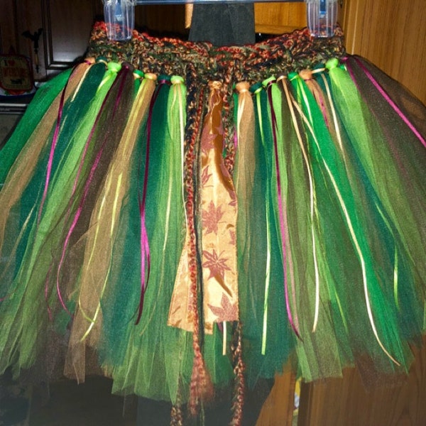 Wood Nymph, Swamp Princess, Fairy Skirt, Tutu, Crochet Waist, Worsted ...