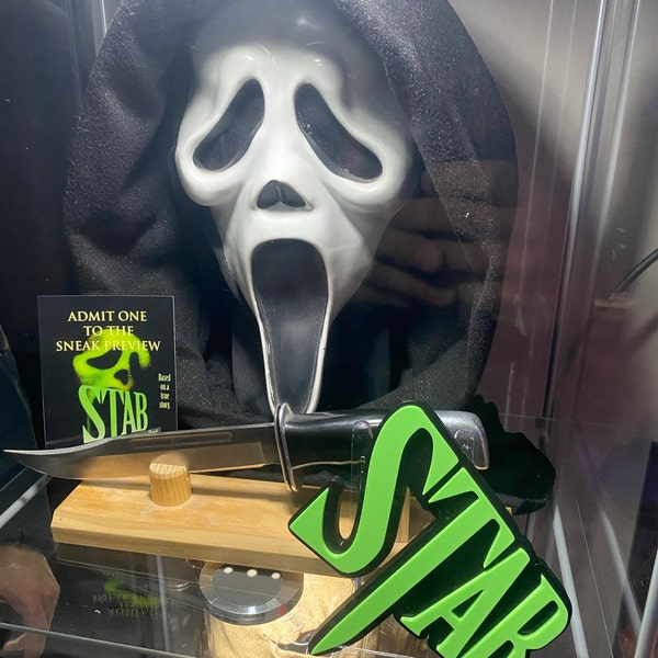 Stab Sign / Scream Logo / Bookcase Display / Shelf Display - Etsy