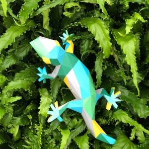 Lizard Papercraft Sculpture, Printable 3D Puzzle, Papercraft Pdf ...
