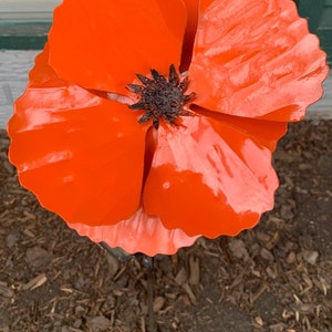 Metal poppy flower arrangement Industrial flower bouquet | Etsy