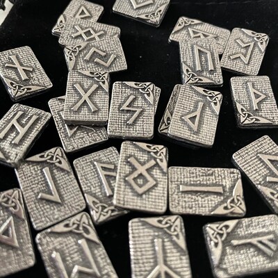 Pewter Metal Rune Set 24pc Elder Futhark - Etsy