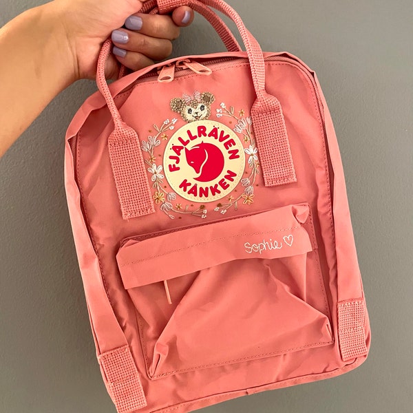 Custom Kanken Mini Backpack Hand Embroidered With Personalized Design ...