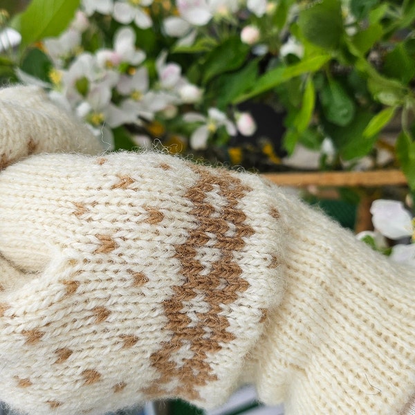 Knit Wool Mittens, Soft Lamb Wool With Wool Lining Inside, Keeps Your ...
