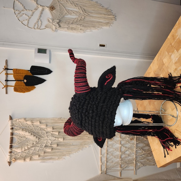 Crochet PATTERN: Krampus Hat / Ram Hat / Goat Hat / Wild Thing Hat ...