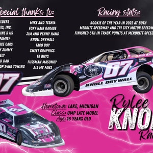 Custom Racing Hero Cards / 2 Sided Design for 5x7 Cards / Digital ...
