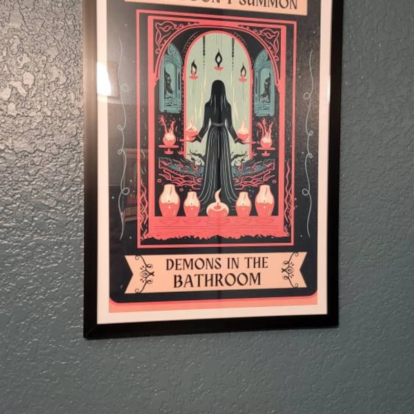 Please Don’t Summon Demons in the Bathroom Sign - Witchy Bathroom Print ...