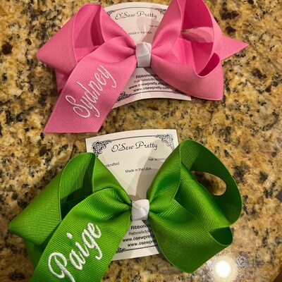 Personalized Hair Bows Embossed Initialed Hair Bow - Etsy