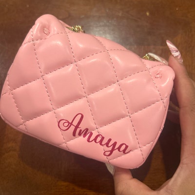 Personalized Round Flower Girl Purse, Custom Name Handbag for Girls ...