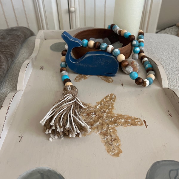 Chunky Rustic Wood Mittens CHRISTMAS ORNAMENTS Pair White Red Black ...