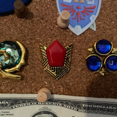 Zelda All 3 Spiritual Stones Necklace Set Kokiri Emerald Goron Ruby ...