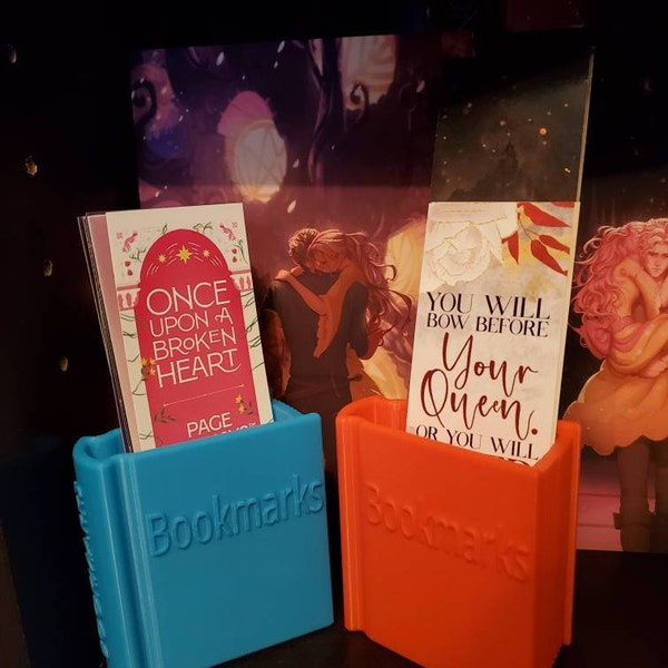 3D Printed Book Shaped Bookmark Holder | Bookmark Display | Book-style ...